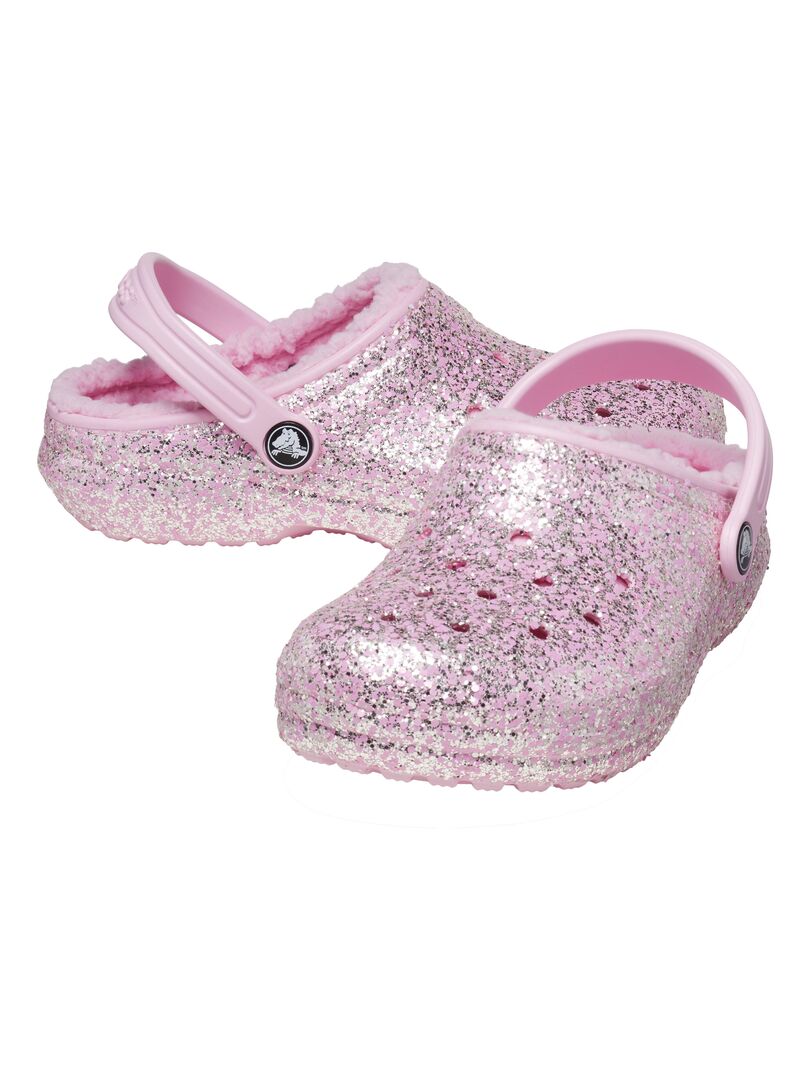 Sabot à Enfiler Crocs Enfant Classic Lined Glitter Flamingo - Rose - Kiabi - 39.99€