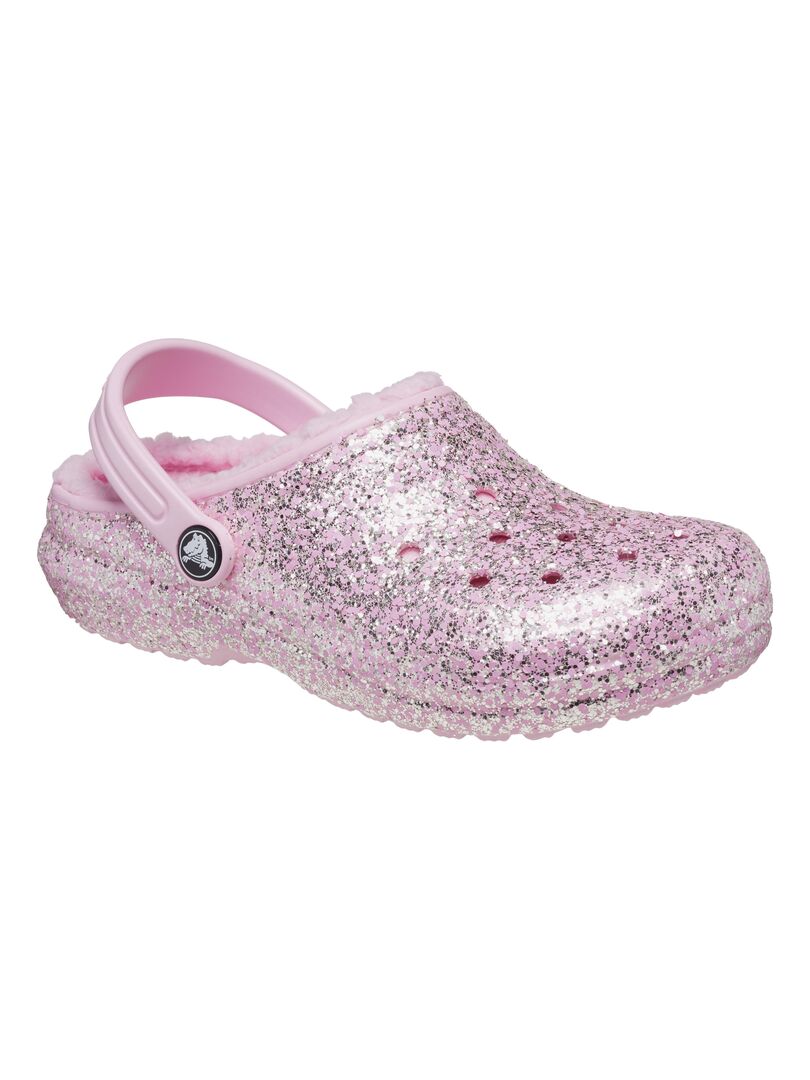 Sabot à Enfiler Crocs Enfant Classic Lined Glitter Flamingo - Rose - Kiabi - 39.99€