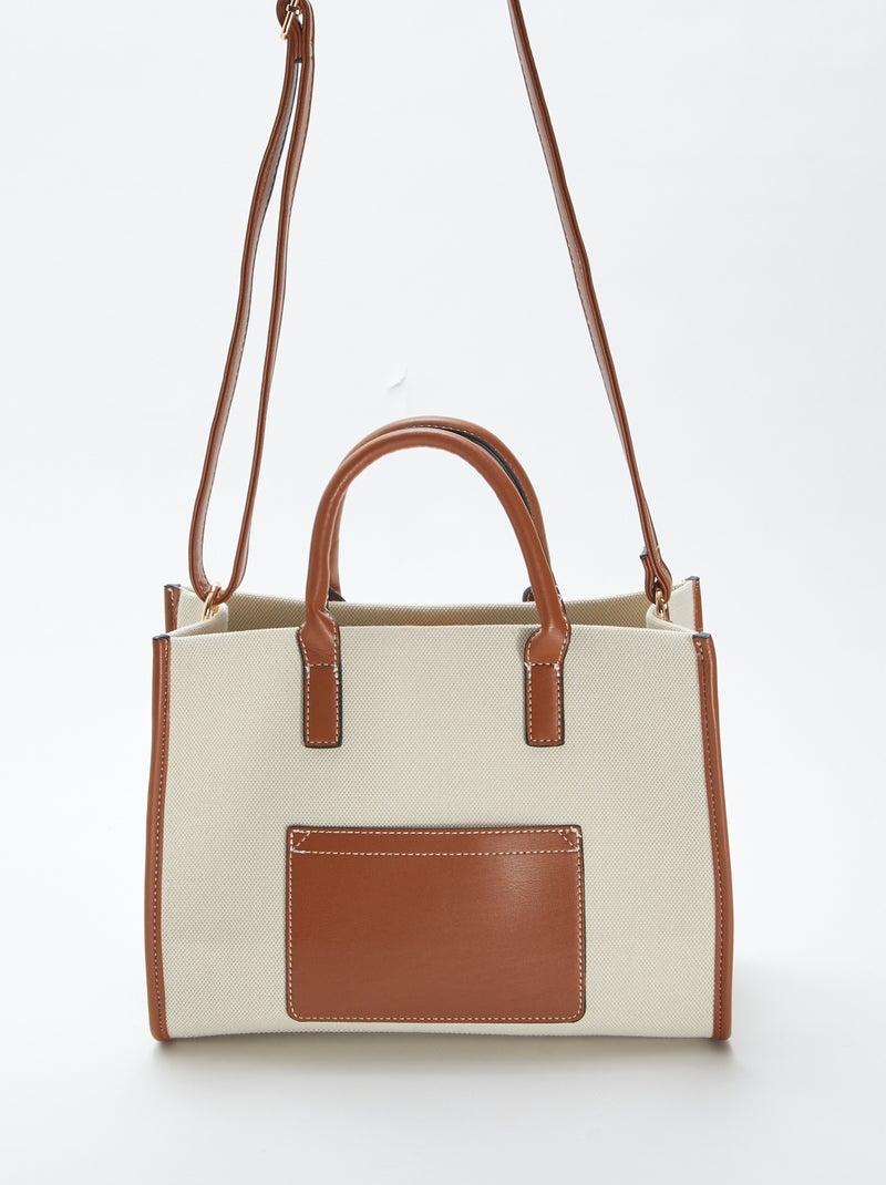 Sac à main forme cabas - Beige/marron - Femme - 7.20€ - Kiabi
