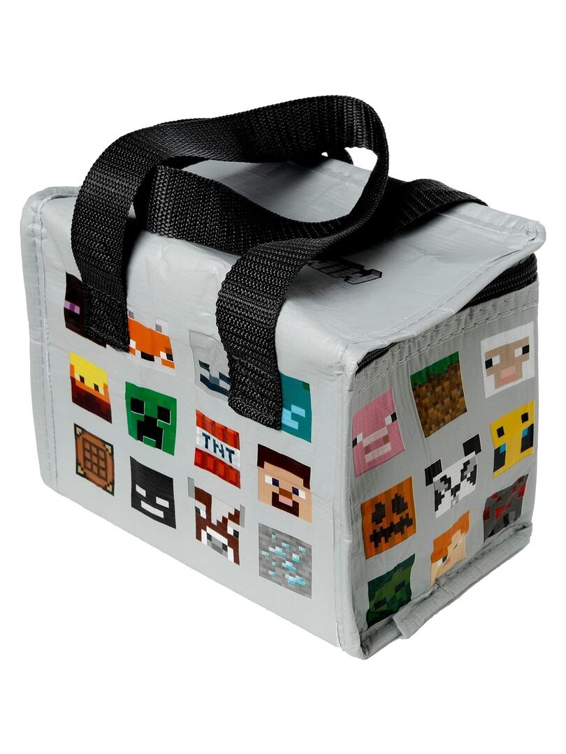 Sac à repas isotherme 16 x 21 cm Personnages Minecraft - Gris - Kiabi ...