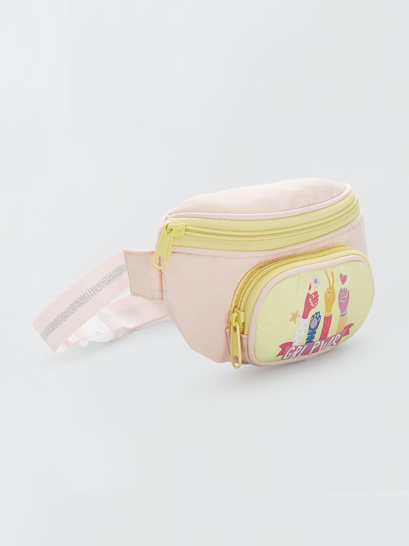 Sac banane 'girl power' - rose/jaune - Kiabi - 8.00€