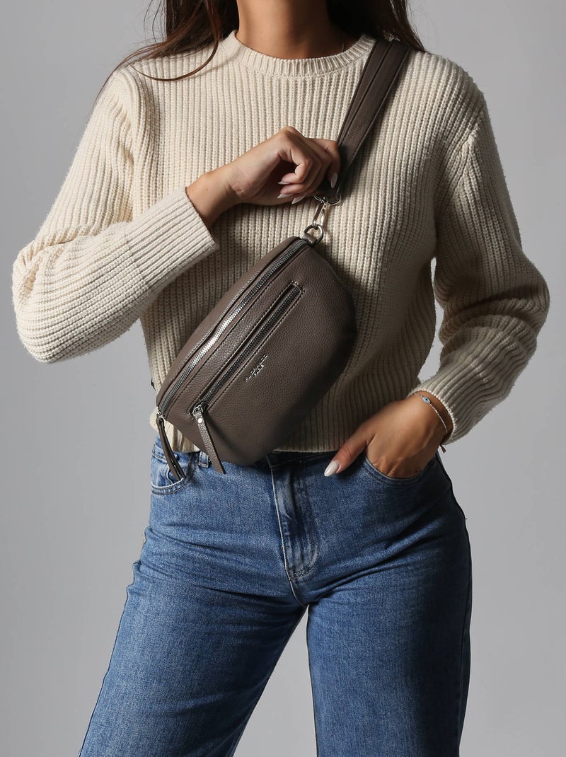 Sac Banane Miniprix Toile Enduite - Marron havane - Femme - 19.90€ - Kiabi