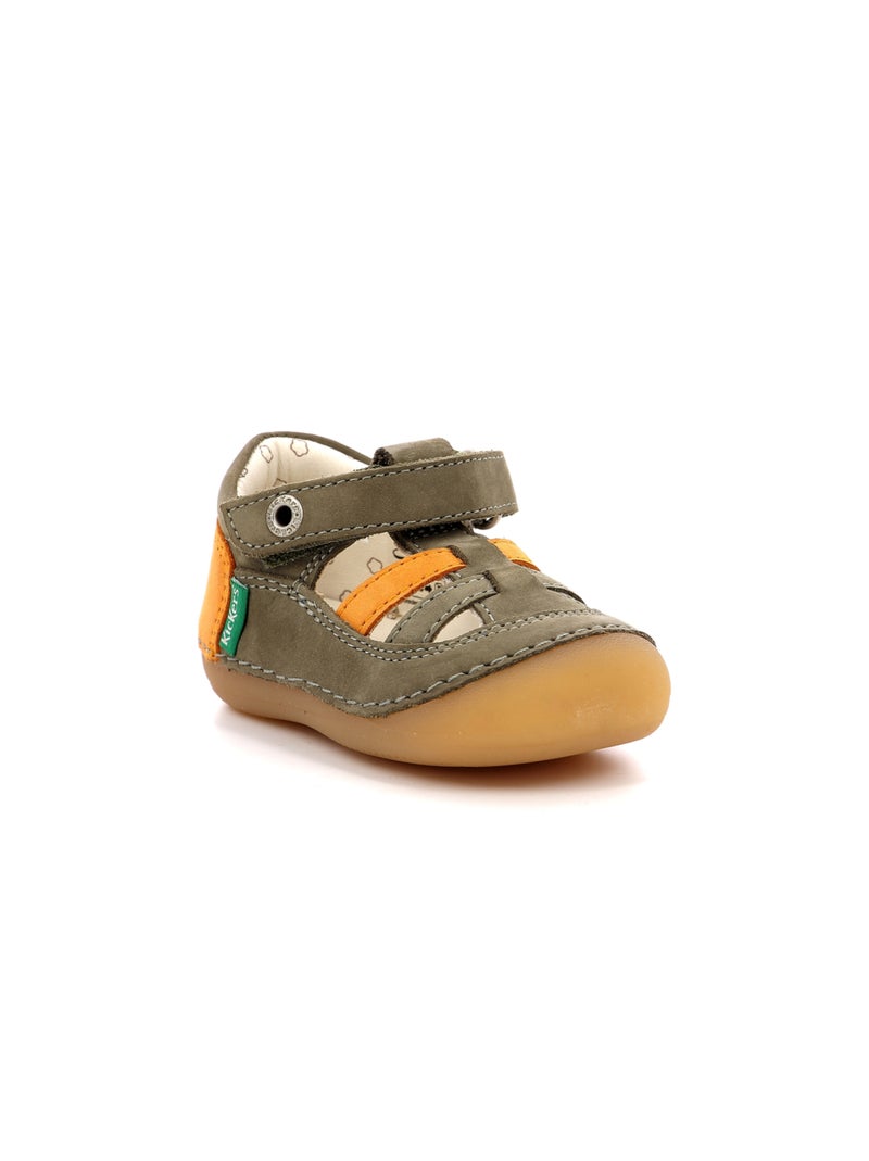 Salomés Cuir Sushy Kickers - Kaki - Bébé garçon - 38.50€ - Kiabi