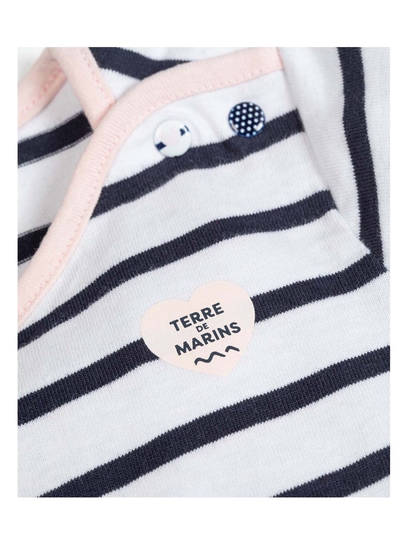 Salopette courte + haut bleu marine Fille - Terre de Marins - Bleu - Kiabi - 21.00€