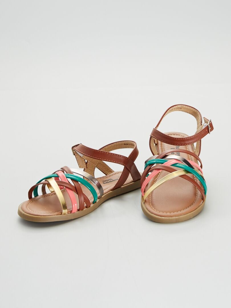 Sandales à brides - brun - Kiabi - 8.00€