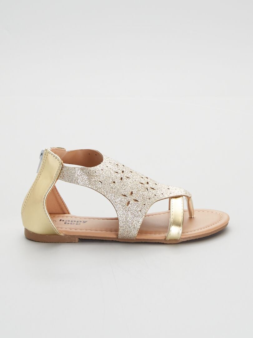 Sandales dorées - doré - Kiabi - 8.00€