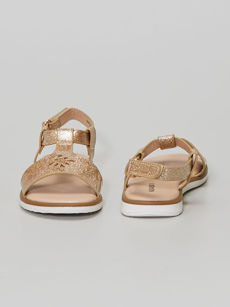 Sandales dorées en simili - doré - Kiabi - 10.00€