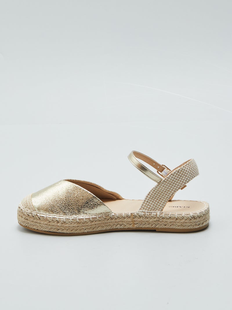 Sandales fermées espadrilles - Doré - Femme - 18.00€ - Kiabi