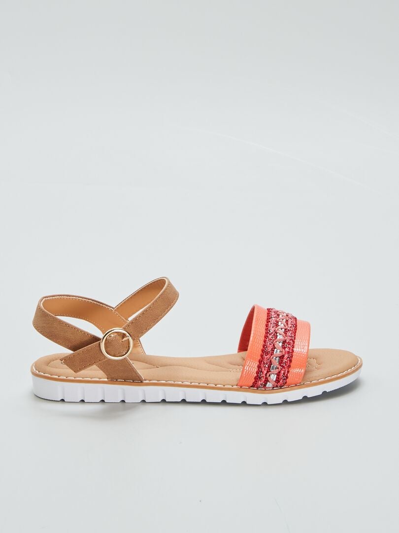 Sandales plates - Rouge - Kiabi - 20.00€