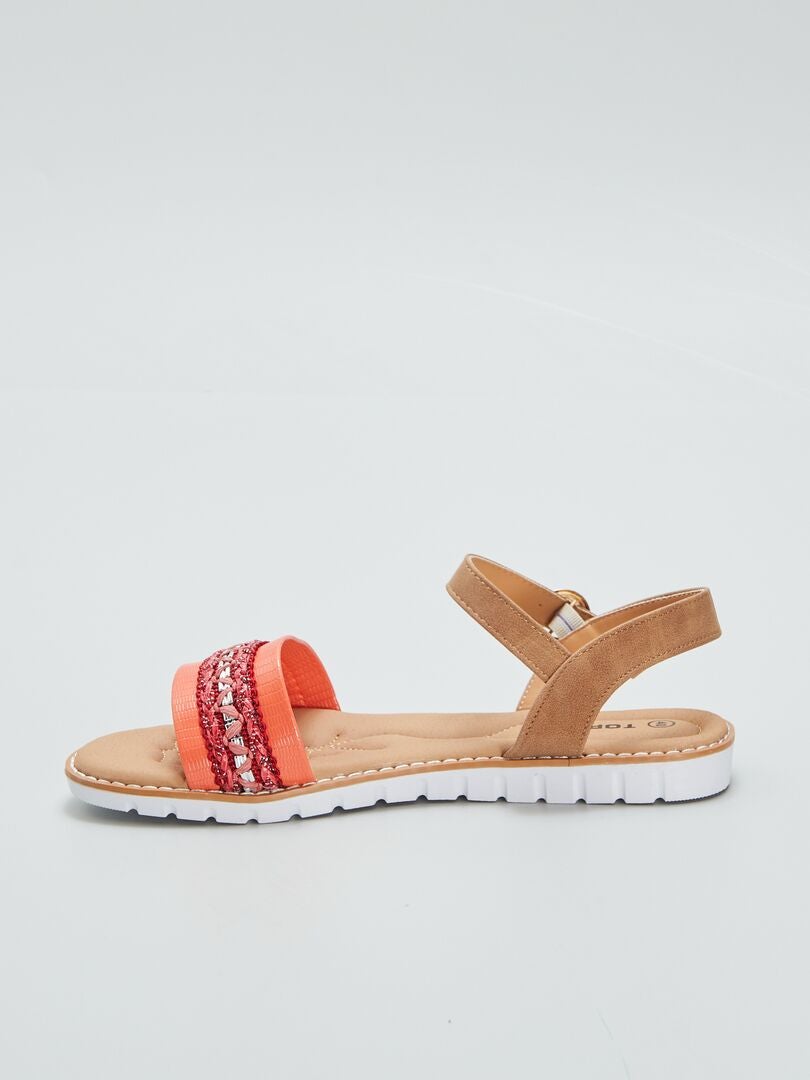 Sandales plates - Rouge - Kiabi - 20.00€