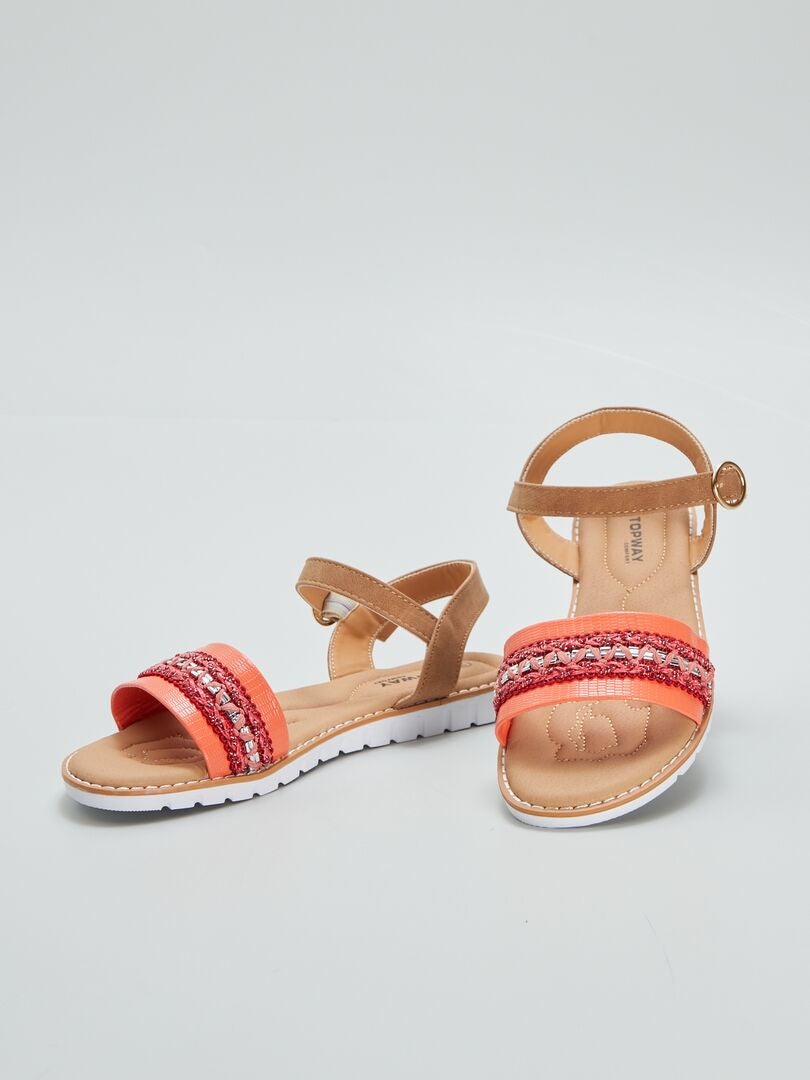 Sandales plates - Rouge - Kiabi - 20.00€