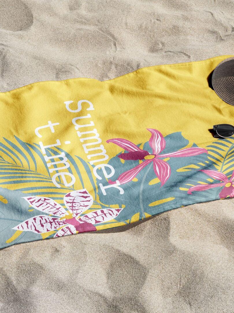 Serviette de plage éponge imprimé SUMMER JAUNE AMAZONIA - Jaune - Kiabi - 19.90€