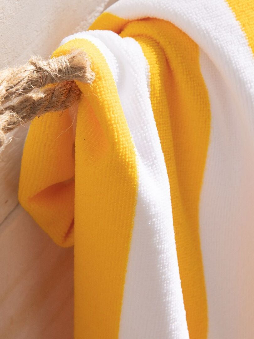 Serviette de plage rayée - Jaune - Kiabi - 15.00€