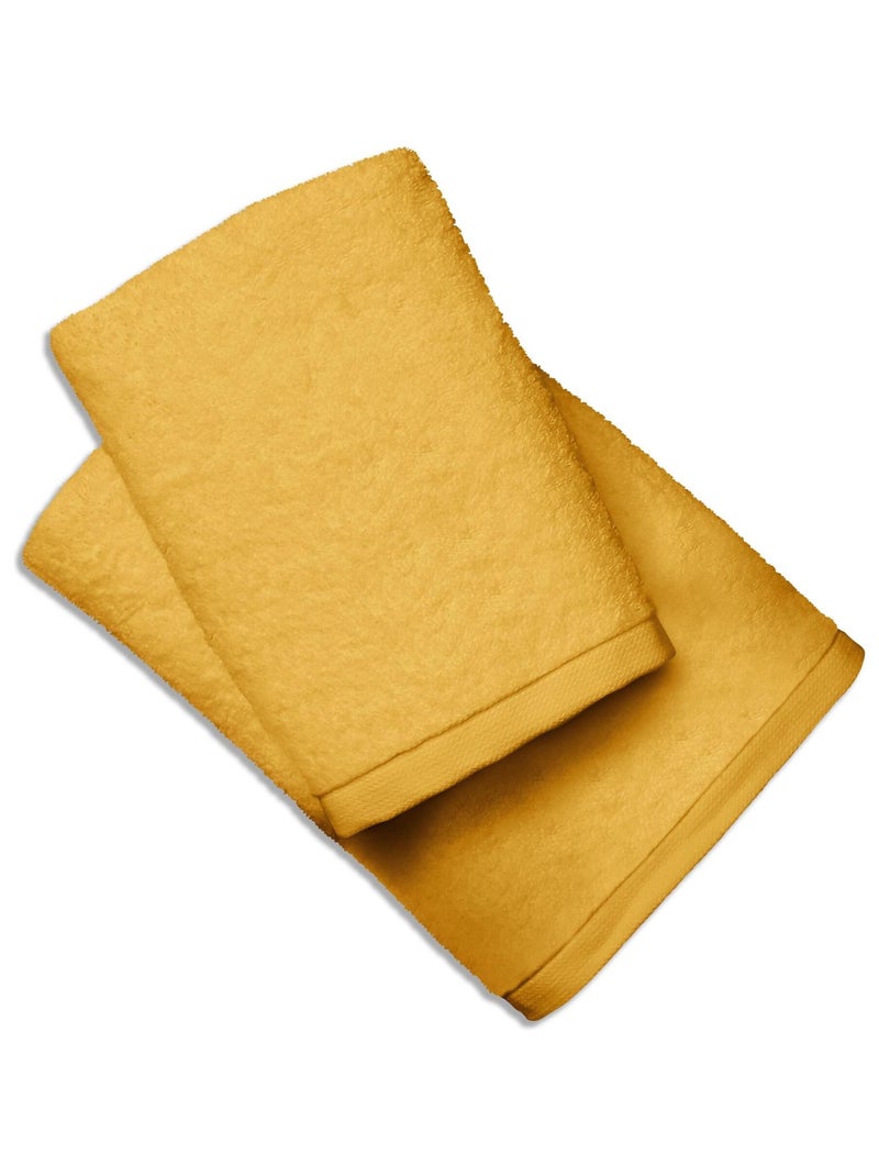 Serviette de toilette 100% coton - COSY - Jaune foncé - Kiabi - nu€
