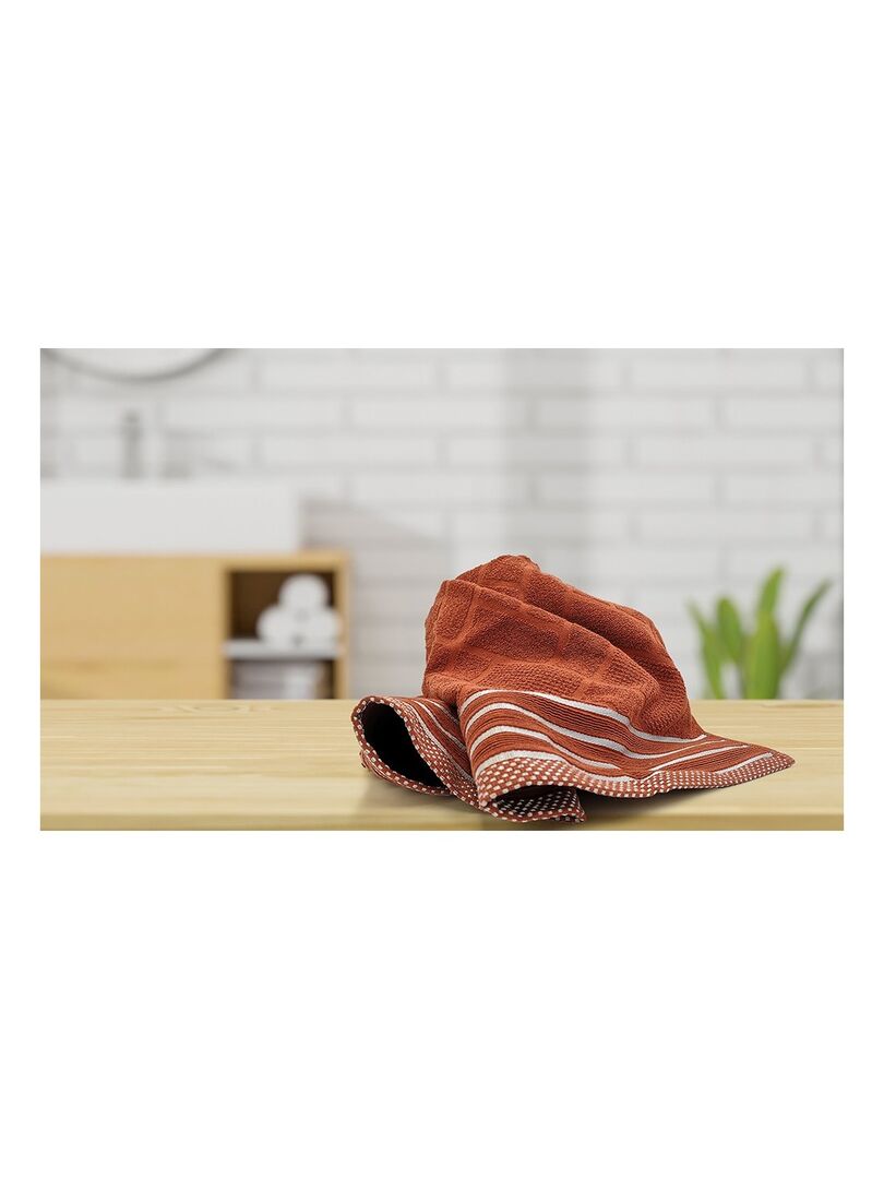 Serviette JACQUARD Rouge - Rouge - Kiabi - 3.95€