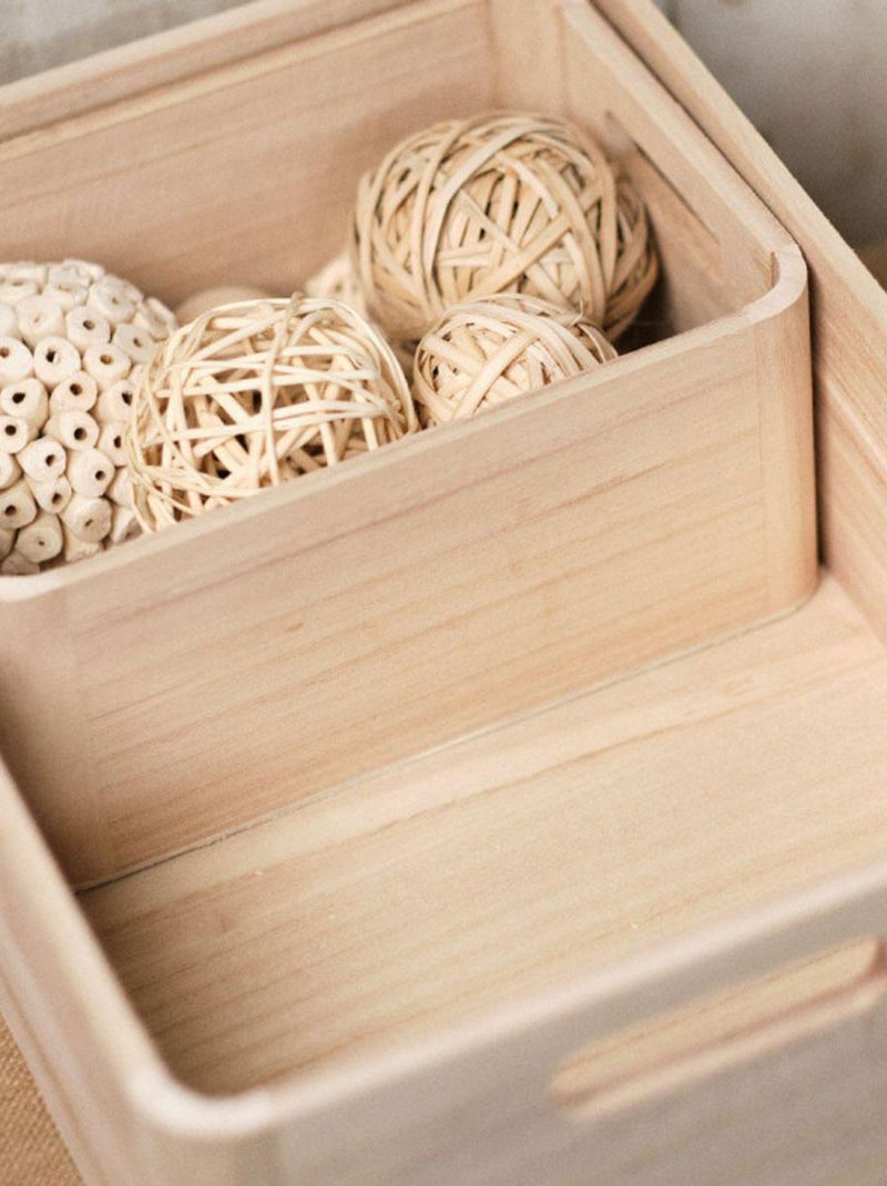 Set de trois caisses en bois - Beige - 41.32€ - Kiabi