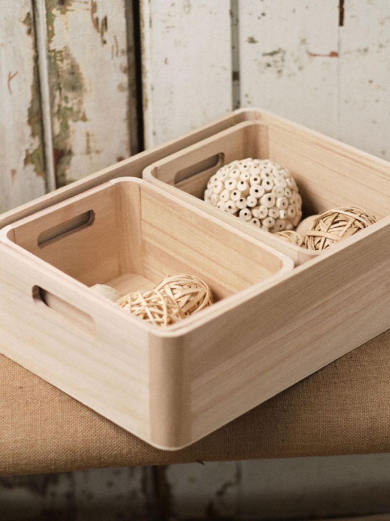 Set de trois caisses en bois - Beige - 41.32€ - Kiabi