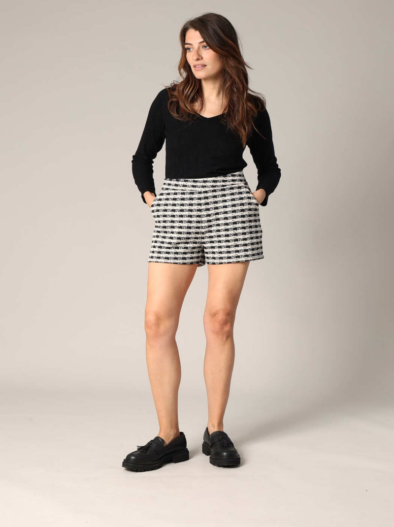 Short à carreaux 'Deeluxe' - Noir - Femme - 29.99€ - Kiabi
