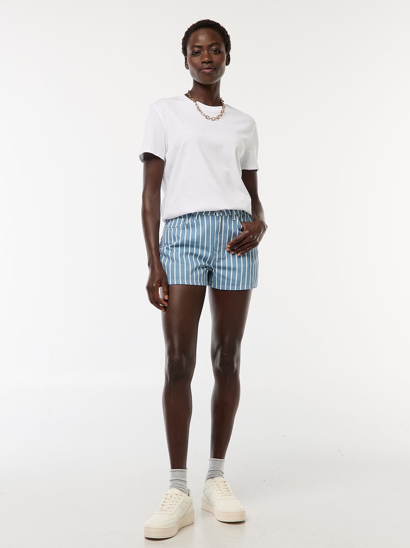 Short à rayures - Bleu - Femme - 5.40€ - Kiabi