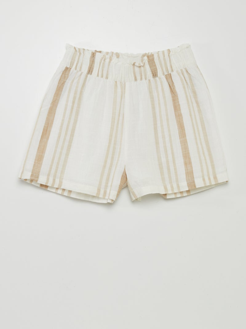 Short à rayures 'JDY' - Beige - Femme - 22.00€ - Kiabi