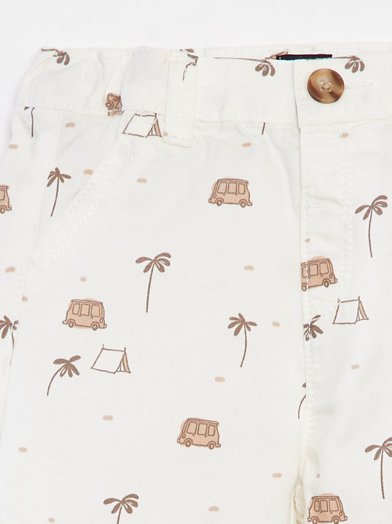 Short chino - Blanc - Bébé garçon - 3.20€ - Kiabi