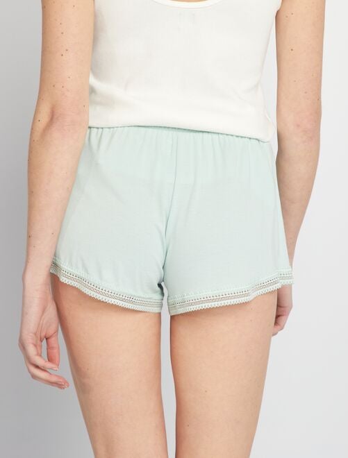 Pyjama short femme dentelle