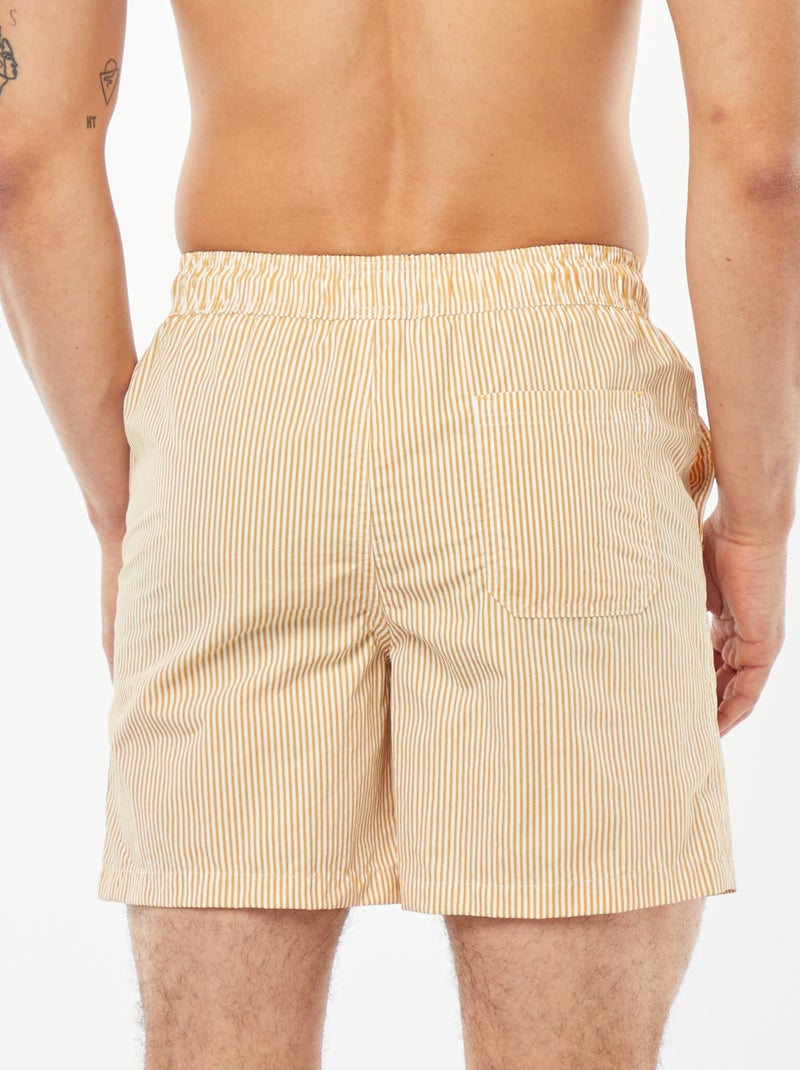 Short de bain à rayures - Jaune - Homme - 9.60€ - Kiabi