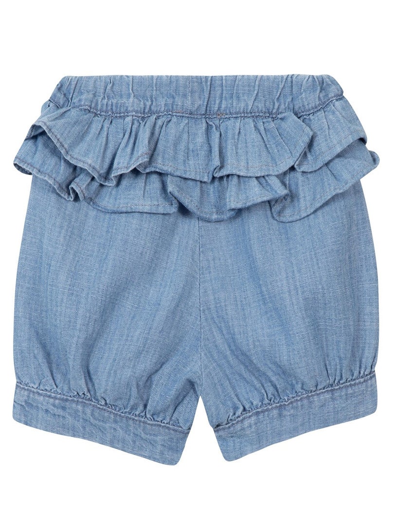 Short Denim Léger À Taille Élastiquée 'miniman' - Bleu gris - Kiabi - nu€