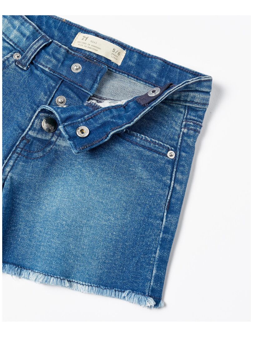 Short en Denim de Coton Fille MAXI NATURE - Bleu - Kiabi - nu€