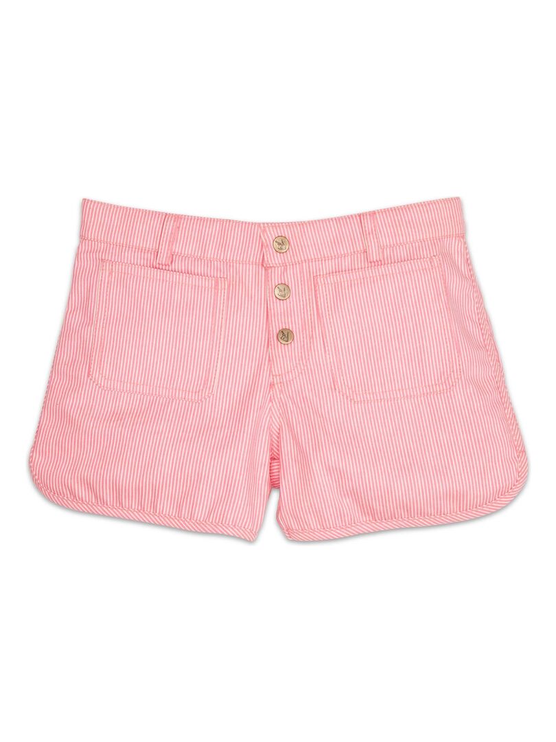 Short en jean fille rayé ZOÉ - 'LA FAUTE A VOLTAIRE' - Rose - Kiabi - nu€