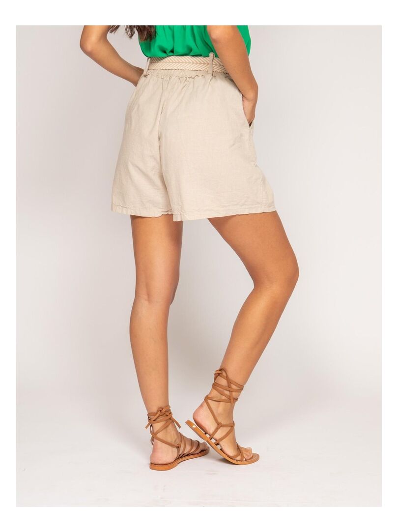 Short en lin XIGN - Beige - Kiabi - 27.93€