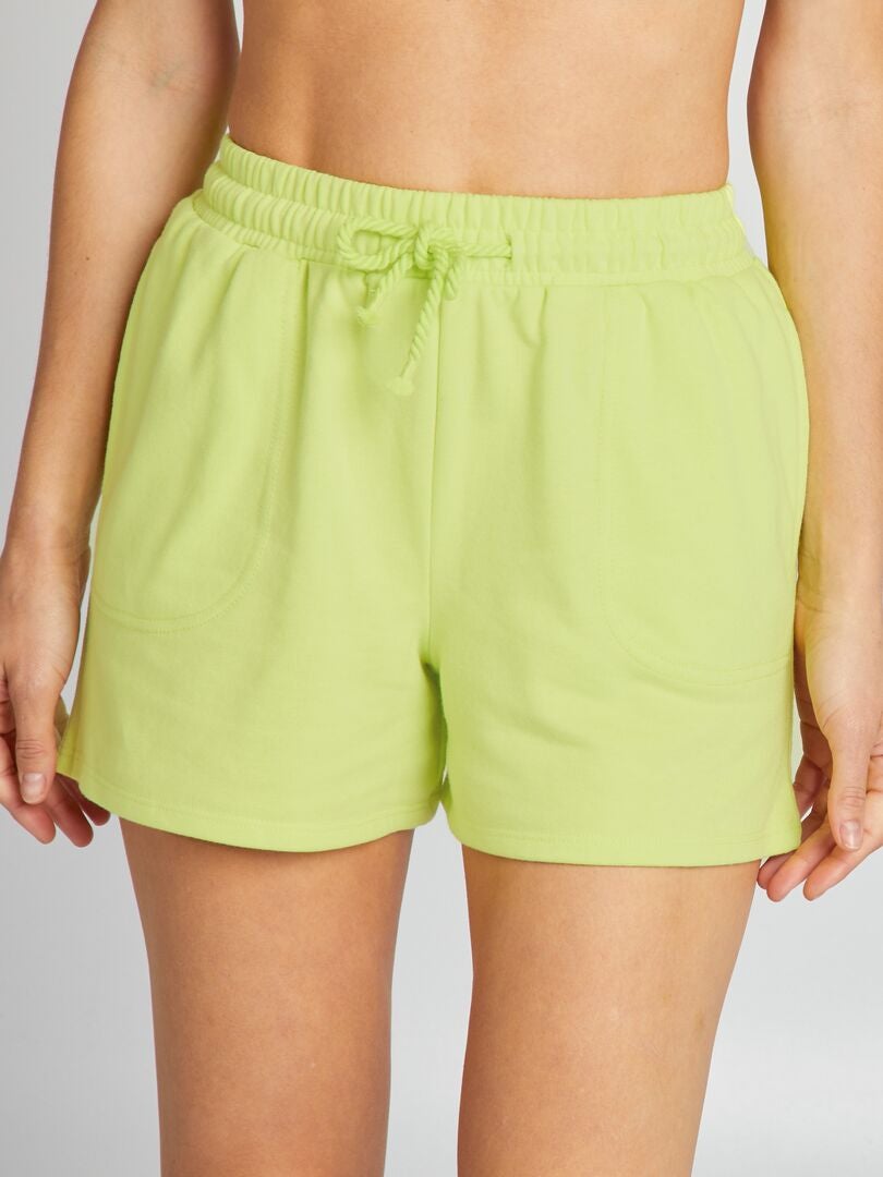 Short en molleton fin - jaune - Kiabi - 10.00€