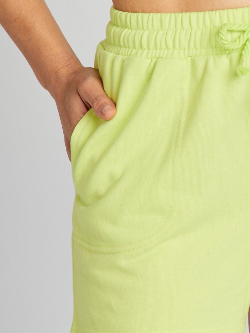 Short en molleton fin - jaune - Kiabi - 10.00€