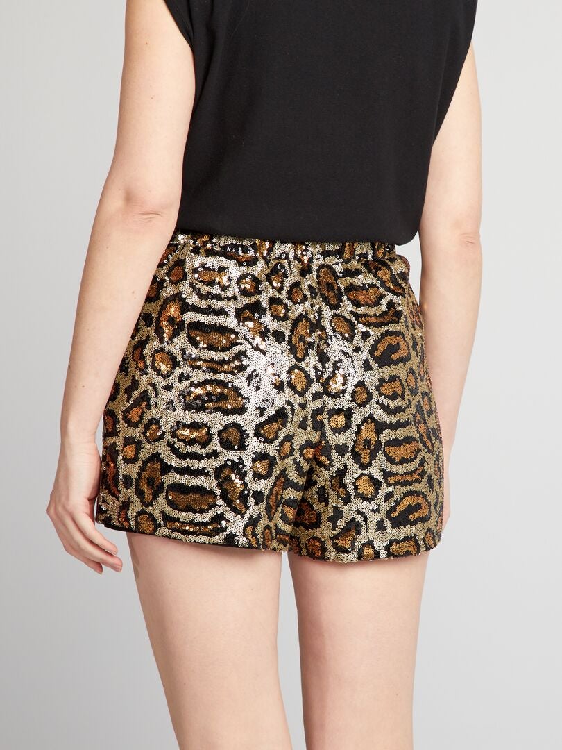Short en sequins léopard - Noir - Kiabi - 22.00€