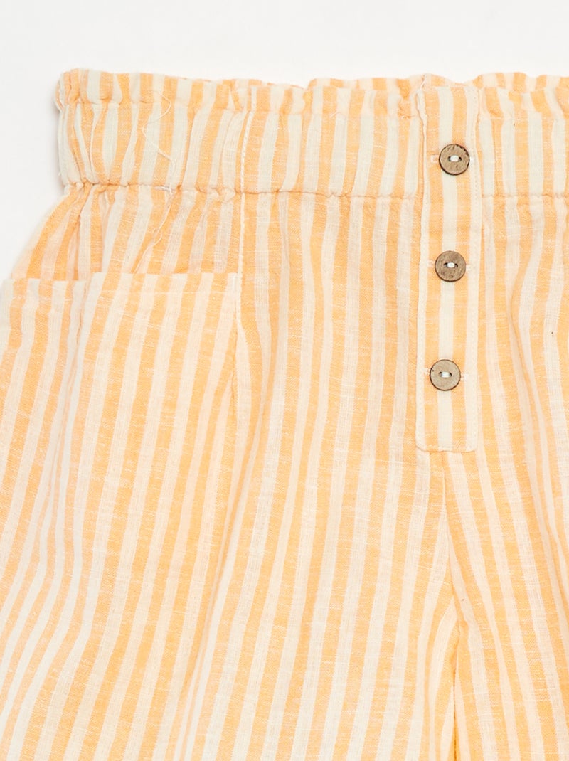 Short fluide à rayures - ORANGE - Kiabi - 7.50€