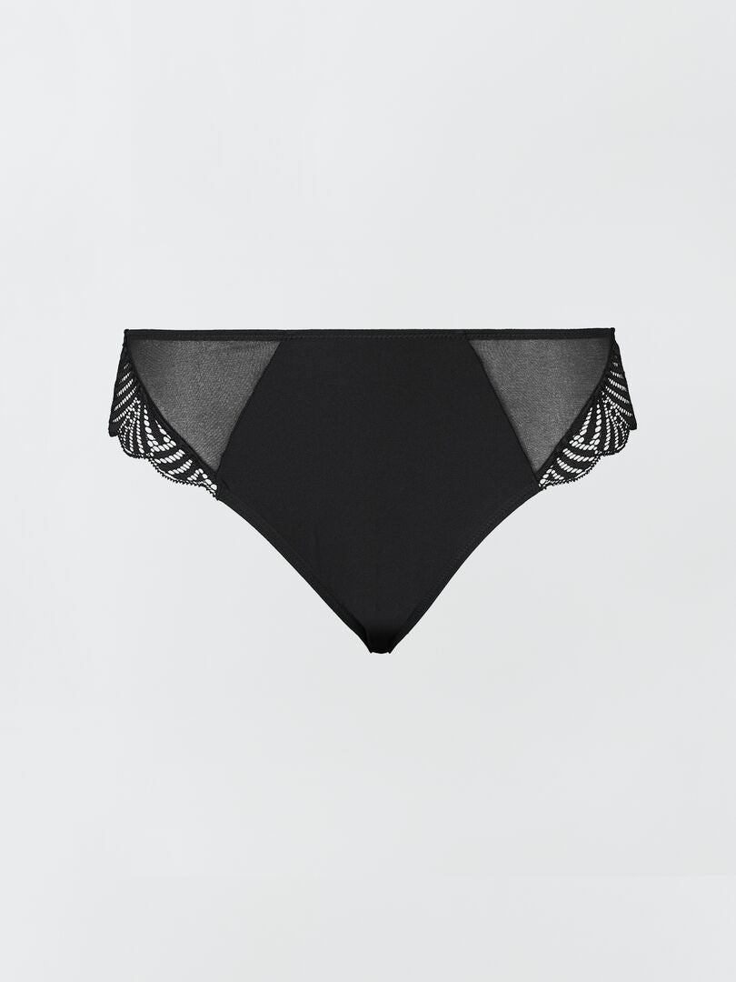 Slip en dentelle 'Sans complexe' - Noir - Kiabi - 18.00€