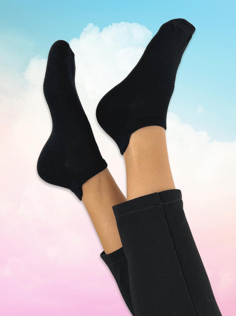 Socquettes En Coton- SockUp- 35-43 - Noir - Kiabi - nu€