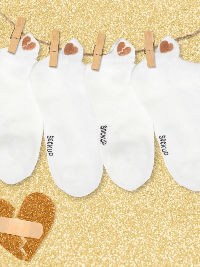 Socquettes En Coton Coeur Brisé- SockUp- 35/42 - Multicolore - Kiabi - nu€