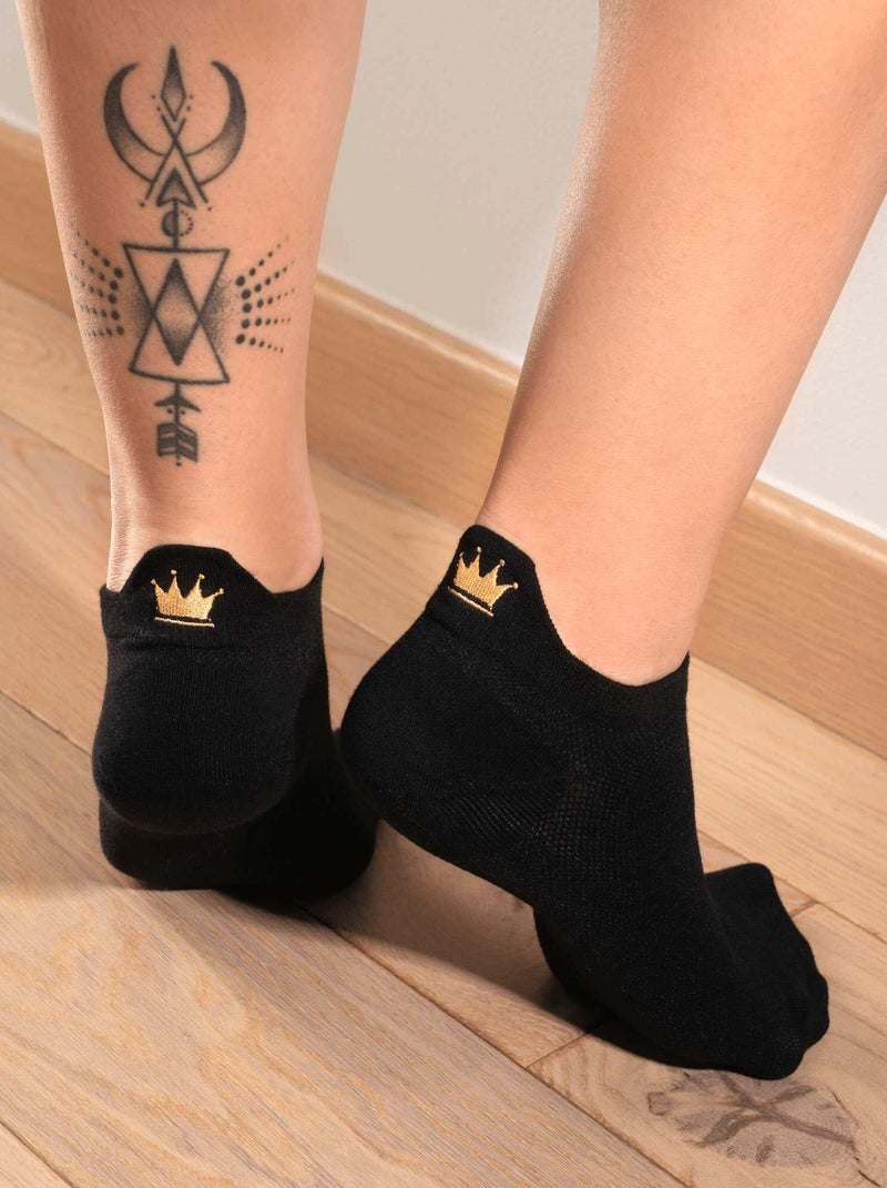 Socquettes En Coton Princesse- SockUp- 35-42 - Noir - Kiabi - nu€