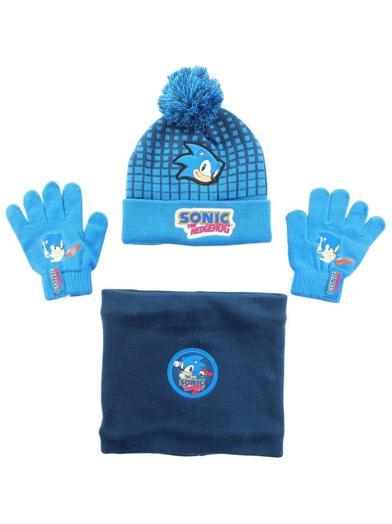 Sonic - Bonnet garçon imprimé Sonic - Bleu - Garçon - 0.00€ - Kiabi