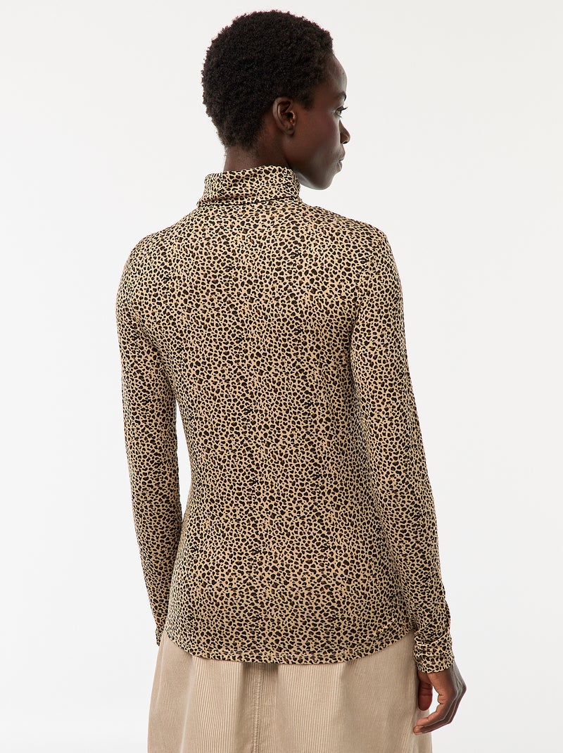 Sous-pull à col roulé et manches longues - Beige - Femme - 10.00€ - Kiabi