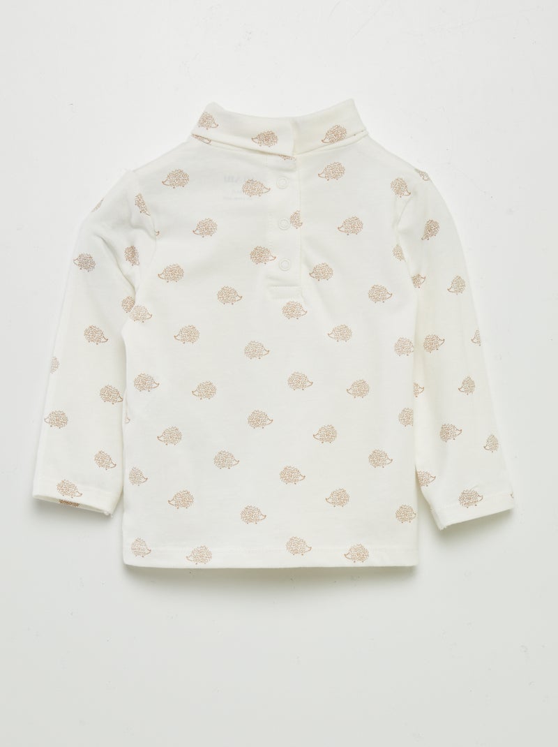 Sous-pull en jersey à motif - Blanc - 1.35€ - Kiabi