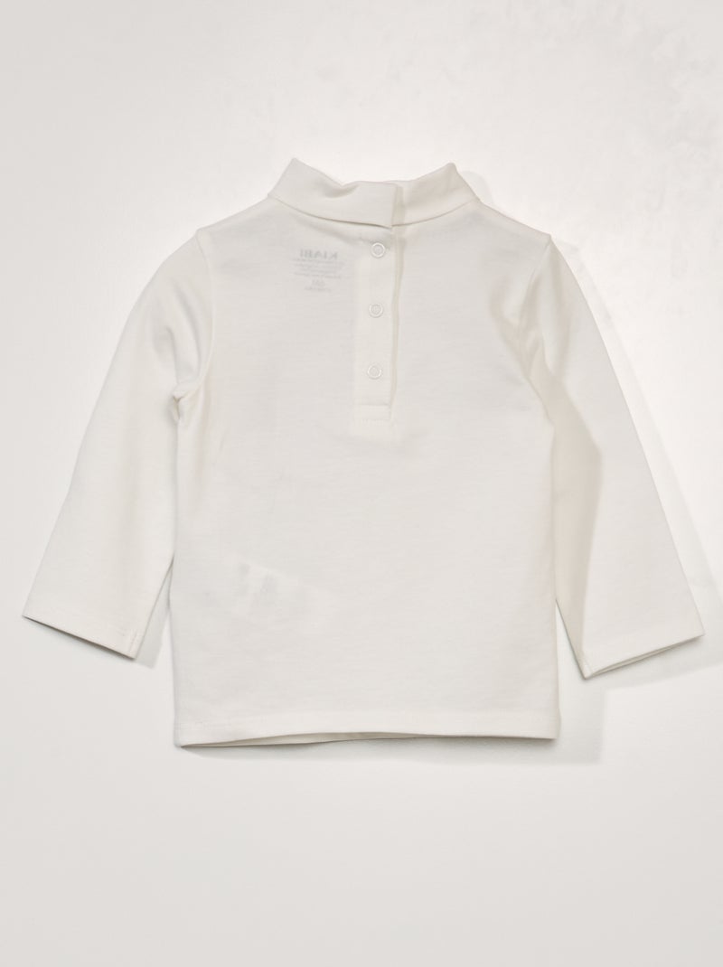 Sous pull uni en jersey - blanc - 4.00€ - Kiabi
