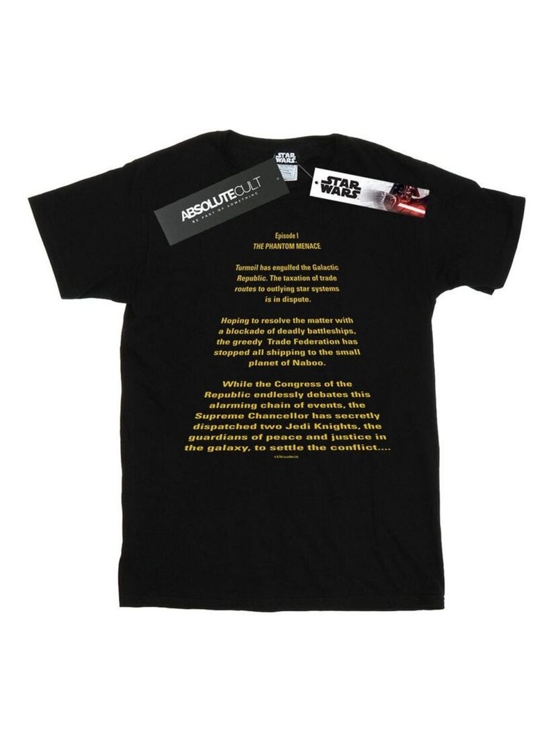 Star Wars - T-shirt THE PHANTOM MENACE OPENING CRAWL - Noir - Adulte ...