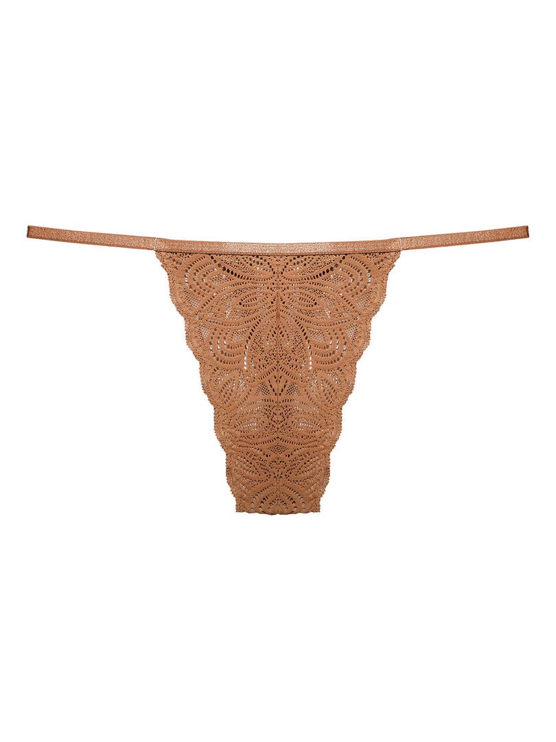 String échancré en dentelle recyclée et vegan Luna - Marron - Kiabi ...