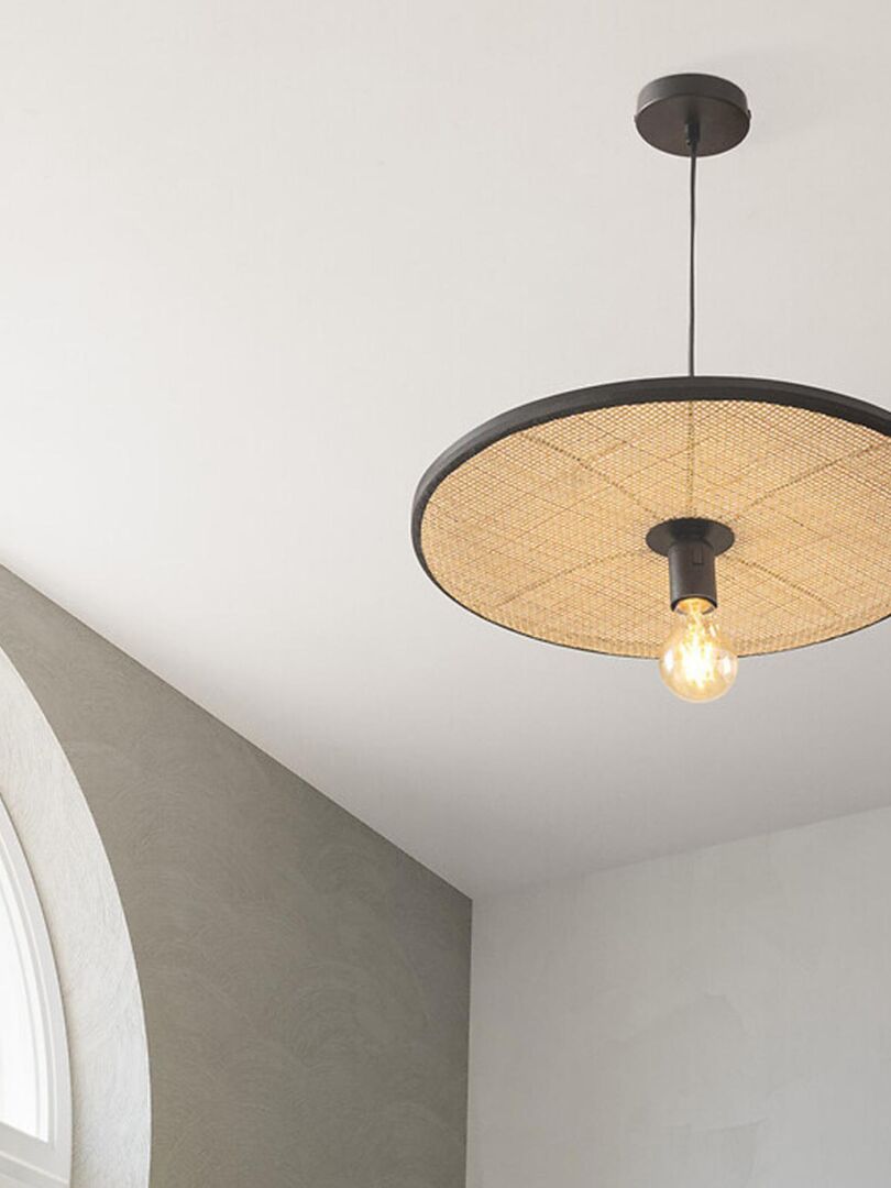 Suspension plate en rotin - Beige - Kiabi - 34.16€