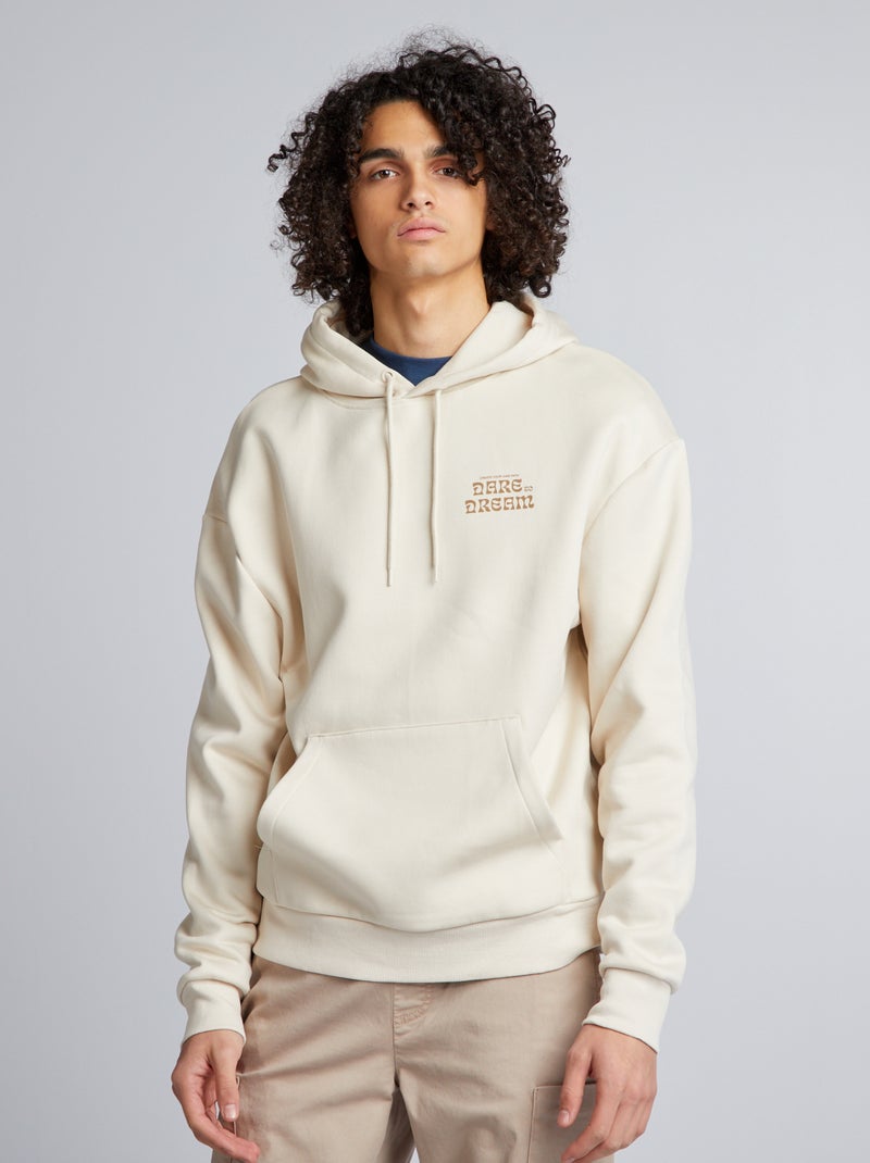 Sweat à capuche à motifs - Beige - Kiabi - 20.00€