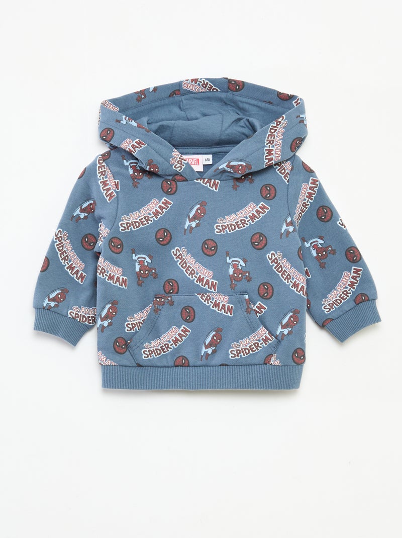 Sweat à capuche 'Marvel' ' Spiderman en coton - Bleu - Bébé garçon - 12 ...