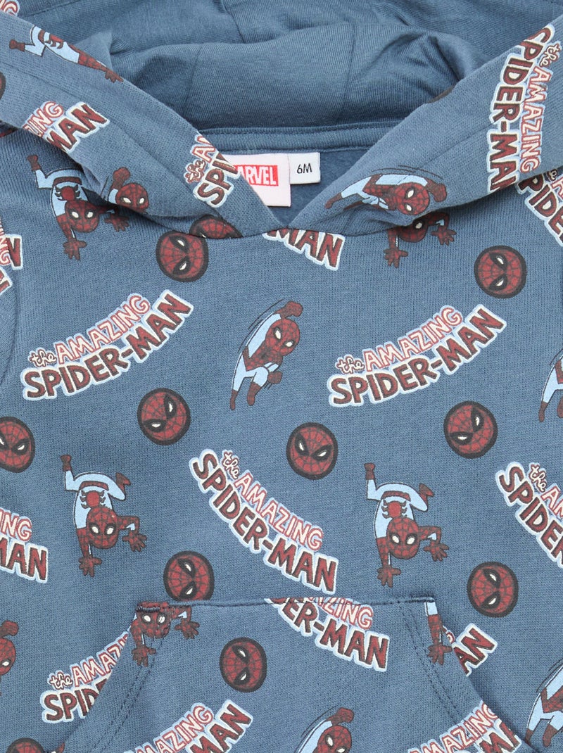 Sweat à capuche 'Marvel' ' Spiderman en coton - Bleu - Bébé garçon - 12 ...