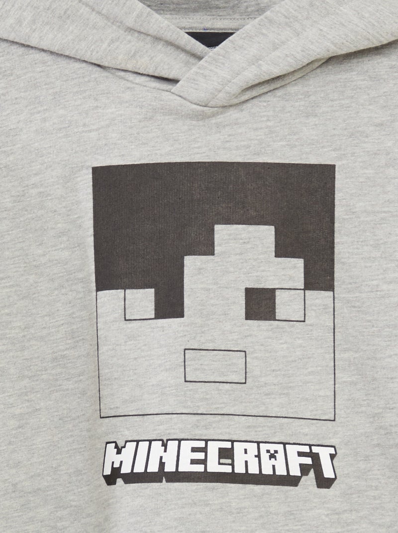 Sweat à capuche 'Minecraft' - Gris - Garçon - 5.40€ - Kiabi